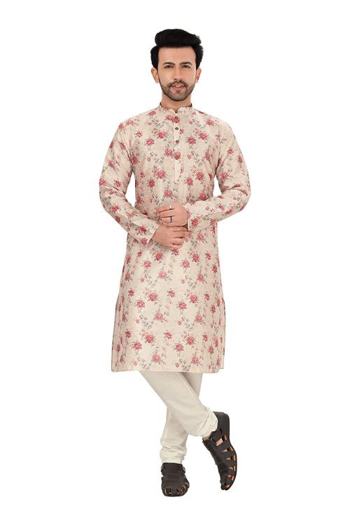 Buy HEORA Mens Multicolor Silk Blend Kurta Pyjama Set for Ethnic and ...