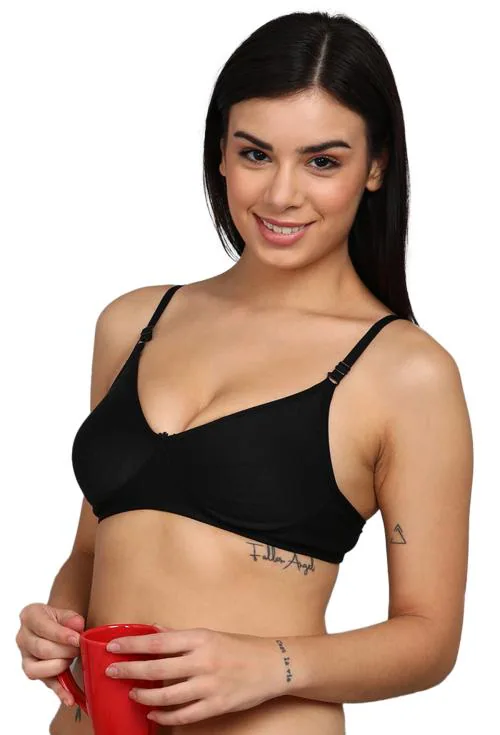 Buy SheBae Women’s Non-Padded Super Cotton Elastane Stretch Full Front Coverage Active Everyday ...