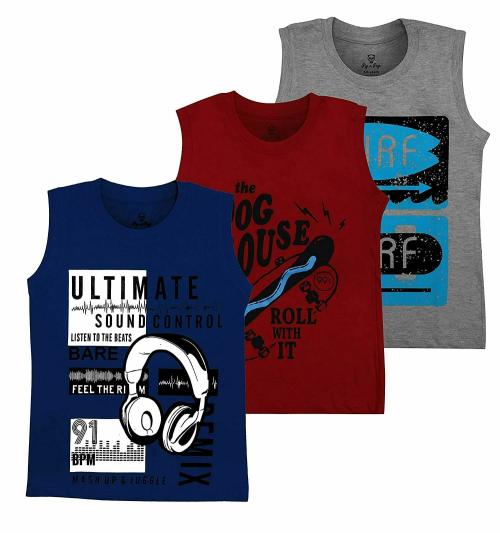 Buy PIP N PAP Boys Multicolor Cotton T-Shirt (Pack of 3) Online at Best ...