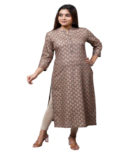 Buy Aizza Trends Women's Rayon Febric Printed Straight Kurta Online at ...