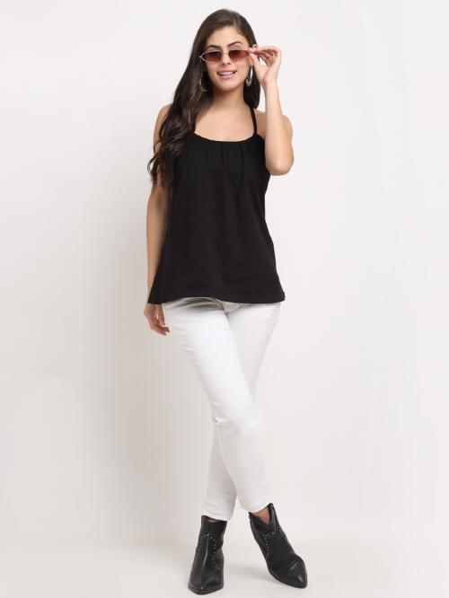 Buy BRINNS Women Black Solid Styled Back Top Online at Best Prices in ...