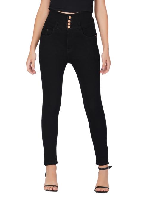 Buy Women High Rise Black Skinny Fit Jeans Online at Best Prices in ...