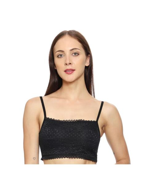 Buy VS Beauti Women Bralette Lightly Padded Lace Bra BLACK Online at ...