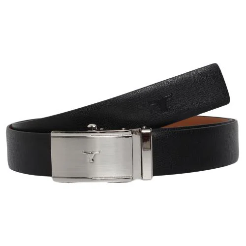 Buy Bulchee Men's Genuine Leather Reversible Auto Lock Belt (Tan/Black ...