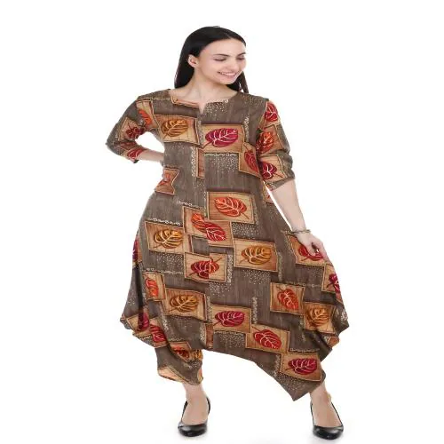 Buy BE DRESSED BROWN COLOR DHOTI JUMSUIT WITH A CONCEALED ZIP IN THE ...