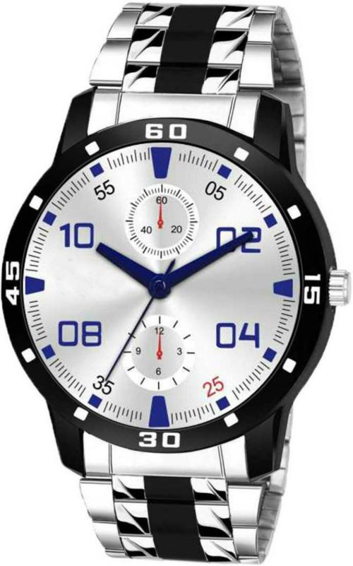 Buy Bolun Analog Silver Dial Silver, Black Strap Watch For Men Online ...
