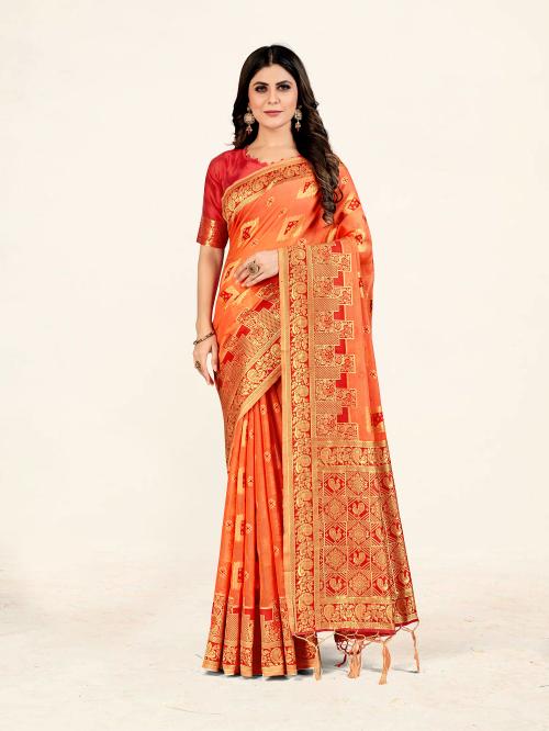 Buy Sweet Smile Fab stylish saree with blouse set-Gajri Online at Best ...