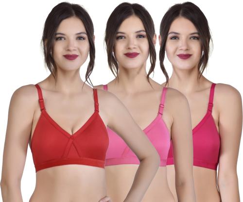 Buy Alishan Multicolor Cotton Full Coverage Non Padded Bra Bra - 32C (pack of 3) (AS0770) Online ...