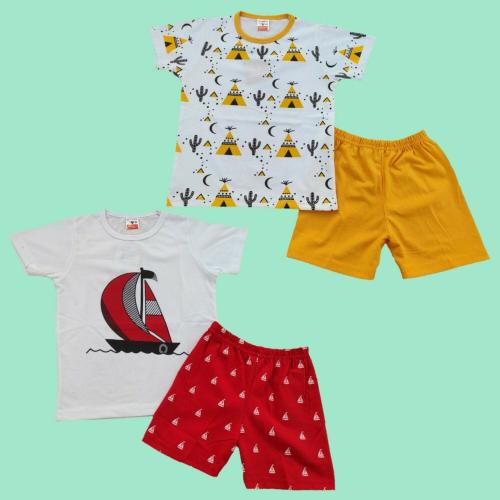 Buy SARGO 7 Baby Boys & Baby Girls Casual T-shirt Shorts (White) Online ...