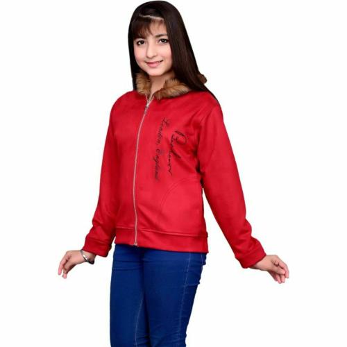 Buy Full Sleeve Solid Girls Jacket Red 11-12 yr Online at Best Prices ...
