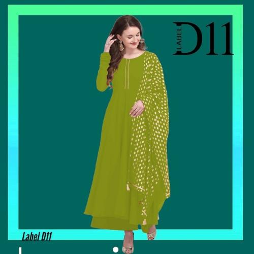 Buy CREATION BAZAAR Women's Crepe Anarkali Kurta With Attached Dupatta Set- PARROT - XXXL Online ...