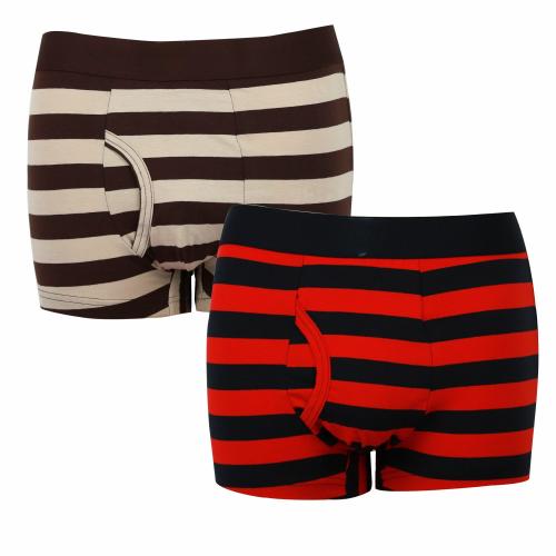 Buy Bhondubagus Men Stripe Front Open Cotton Trunk Pack Of 2 L 90cm ...