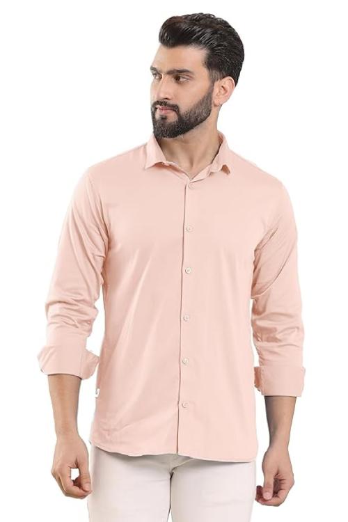 Buy SqueezerShirts Men's Solid Regular Fit Cotton Casual Shirt with ...
