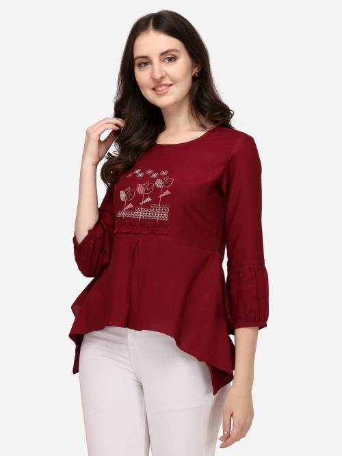 Buy Prettify Women's Stylish Rayon Regular Fit Western Tops Online at ...