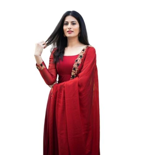 Buy KiettiesWomen's Georgette Gown with duptta (UF149 -Red-XXXL_) Online at Best Prices in India ...