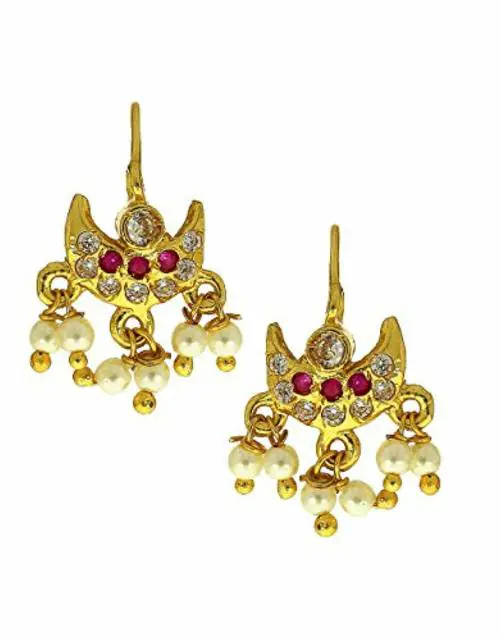 Buy Anuradha Art Jewellery Gold Plated Chandrakor Styled Maharashtrian Traditional Press Bugadi ...