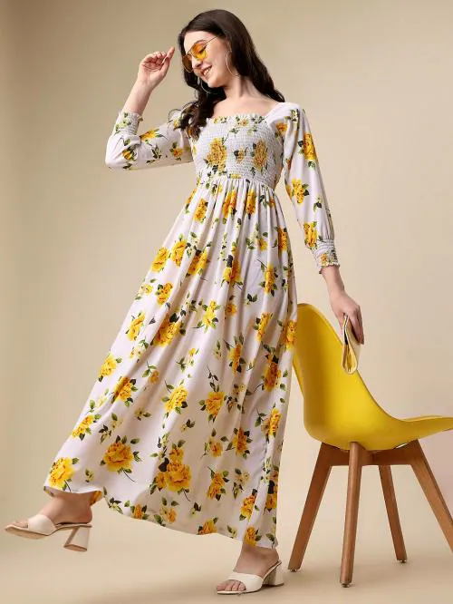 Buy C.J Fabrics New Stylish Yellow One Piace Dress For Women Online at Best Prices in India ...