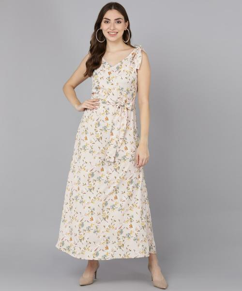 Buy Serein Women Pink Floral Crepe Single Dresses Online at Best Prices ...