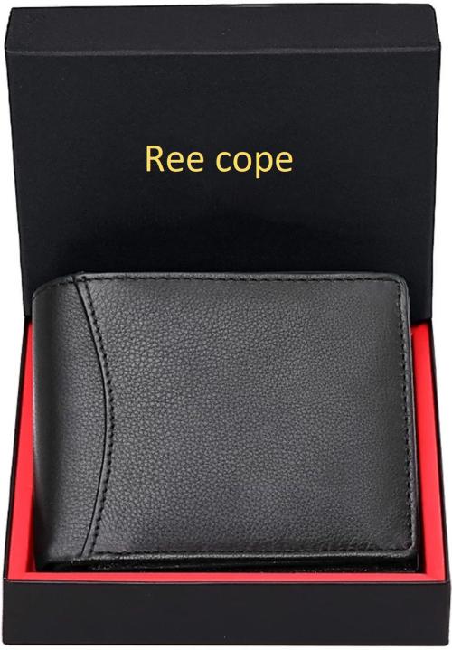 Buy Ree Cope Black Genuine Leather 12 Card Slots Men RFID Wallet Online ...
