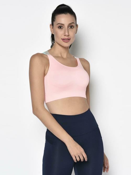 Buy PRETTYBOLD Lightly Padded Styled Back Sports Bra Online at Best ...