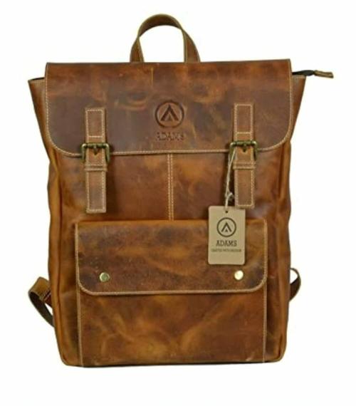 Buy BP01 ADAMS Tan Leather Backpack Online at Best Prices in India ...