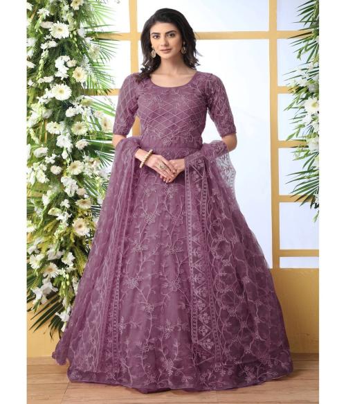 Buy Sitaram designer Embroidered Net Semi Stitched Anarkali Gown ...