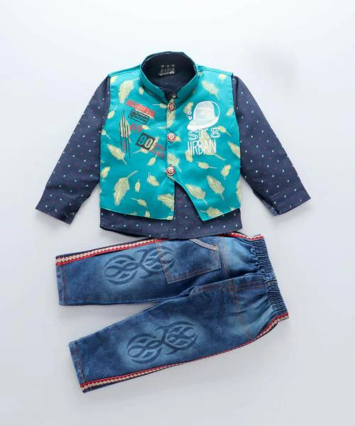 Buy ChoiceTraders Baby Boys and Baby Girls Blue Printed Cotton Blend ...