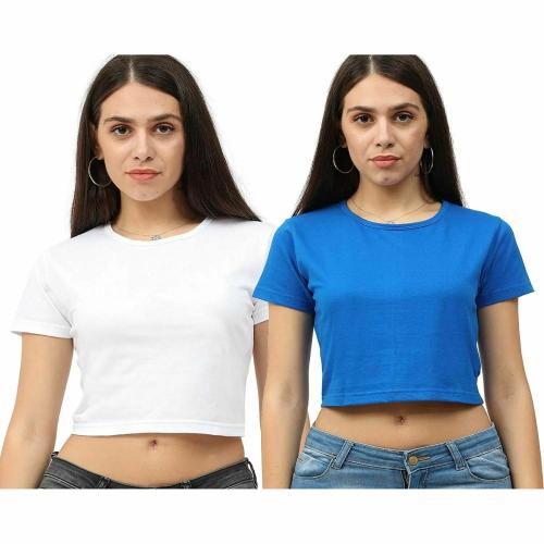 Buy Tik Tok WEARS Casual Solid Women White, Blue Top () Online at Best ...