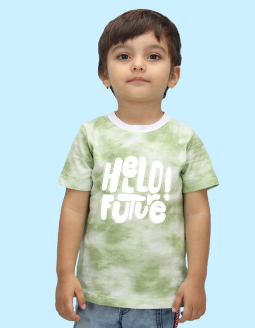Buy Nusyl infants green hello future printed Tie & Dye tshirt. Online at Best Prices in India ...