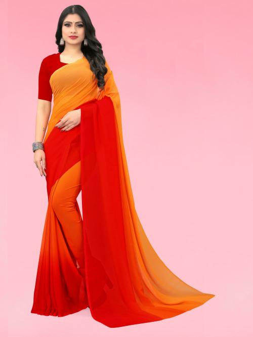 Buy Anand Women Multicolor Colour-Block Georgette Single Saree Online ...