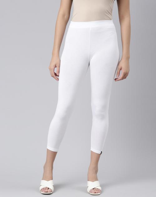 Buy Twin Birds Women Viscose Blend White Plus Cropped Leggings Online at Best Prices in India ...