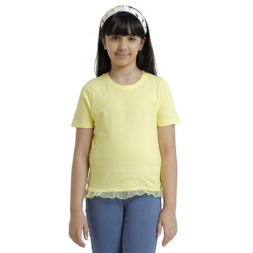 Buy De Moza Girls Lime Cotton Tshirt - 4 to 5 Years Online at Best ...