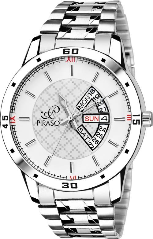 Buy PIRASO Analog Silver Dial Silver Strap Watch for Men Online at Best ...