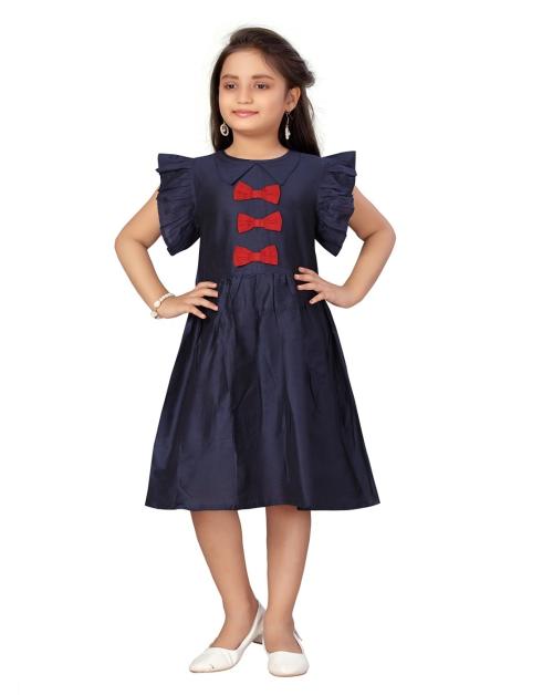 Buy Aarika Girl's Navy Blue Color Party Wear Middi Online at Best ...
