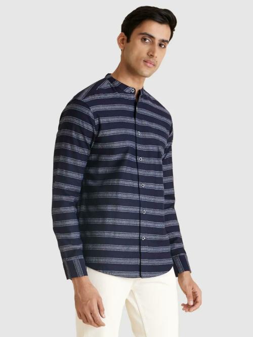Buy Celio Mens Navy Stripes Casual Shirt By Celio Online at Best Prices ...