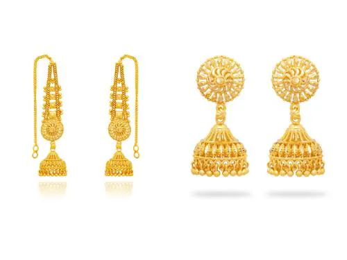 Buy arch fashion Traditional Gold Platted 2 Pair Kanch Jumkhi with Jumkhi Earring CMB1254,1863 ...