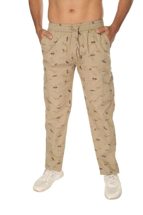Buy VAYOO Printed Cargo Pants for Men 100% Pure Cotton All Over Stylish Print with 2 Front ...