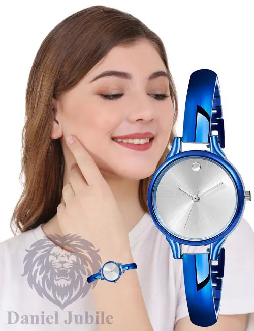 Buy Daniel Jubile Blue Silver Dial Bangles Studded Analog Watch For Women Online at Best Prices ...