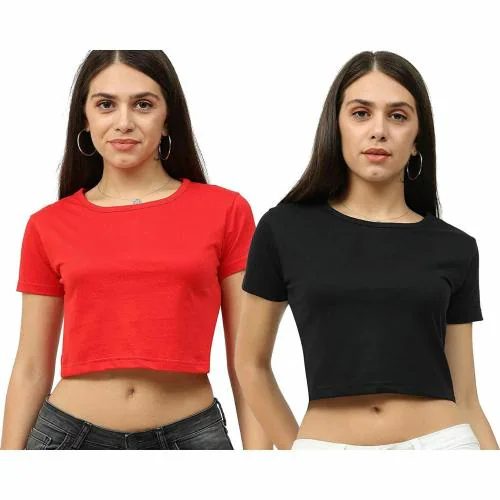 Buy Tik Tok WEARS Casual Solid Women Red, Black Top () Online at Best ...