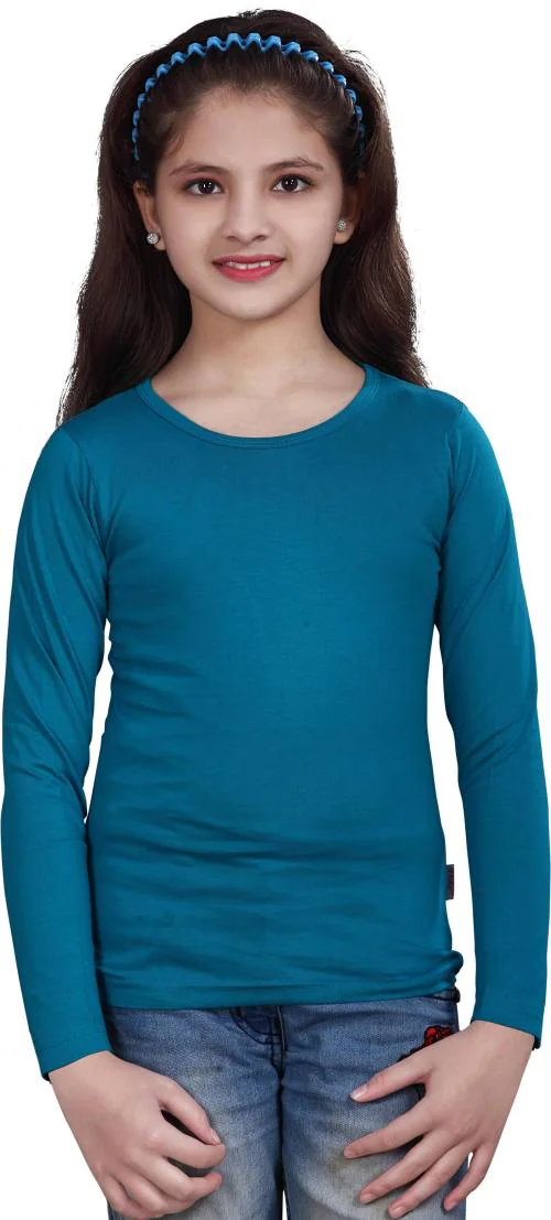 Buy SINI MINI Full Sleeve Petrol top Girls Casual Pack of 1 Tshirts ...