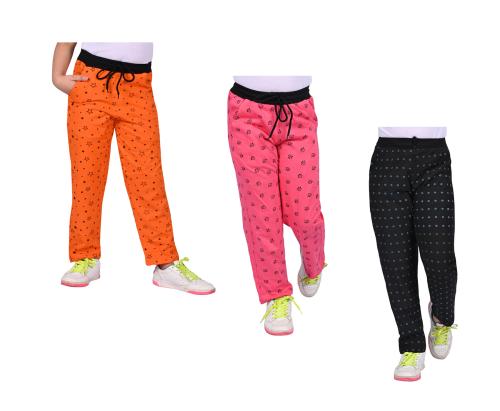 Buy KAYU Girls Cotton Printed Lower Track Pant (Pack of 3) Online at ...