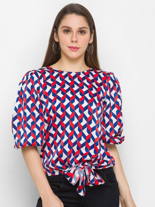 Buy GLOBUS Women Multicolor Printed Polyester Top Online at Best Prices ...