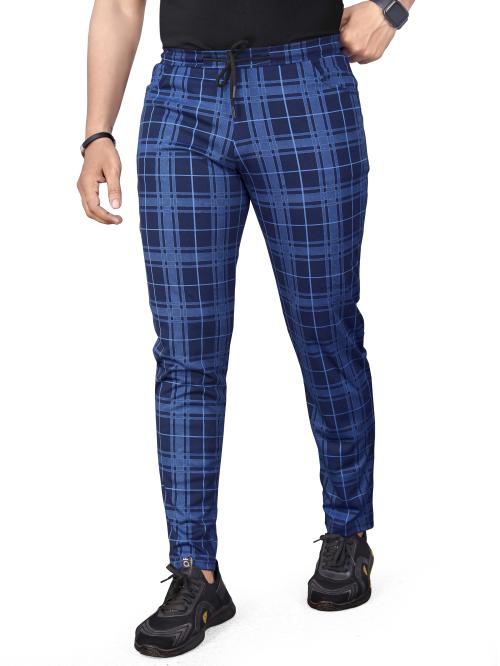 Buy Alvino Men's Checkered Printed Stretchable Lycra Dry Fit Track Pant ...