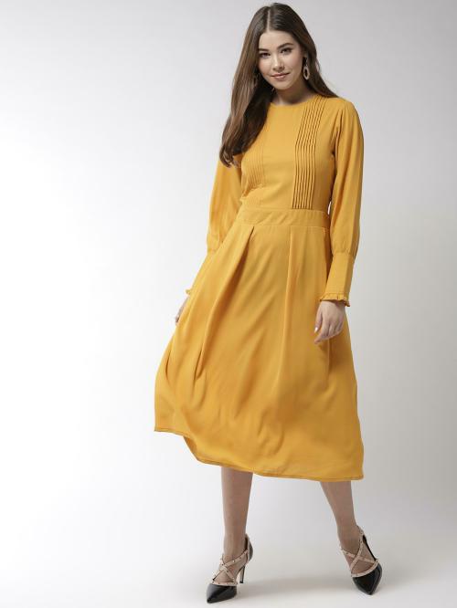 Buy StyleStone Women Yellow Solid Dress Online at Best Prices in India ...