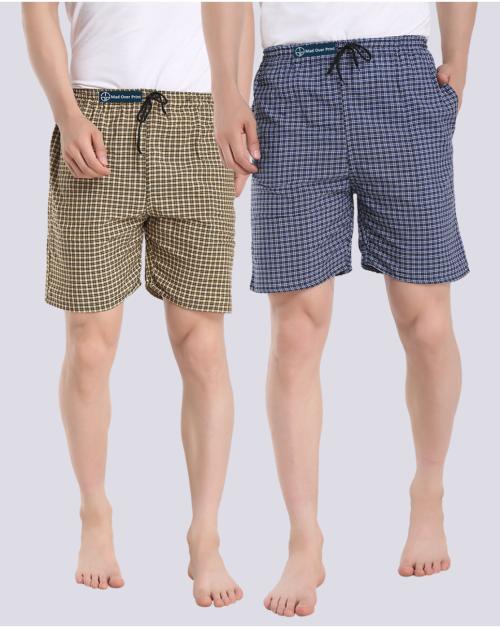 Buy Classic Checked Boxer Men (Blue Yellow) Online at Best Prices in ...