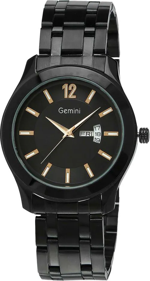 Buy Gemini Analog Black Dial Black Strap Watch For Men Online at Best ...