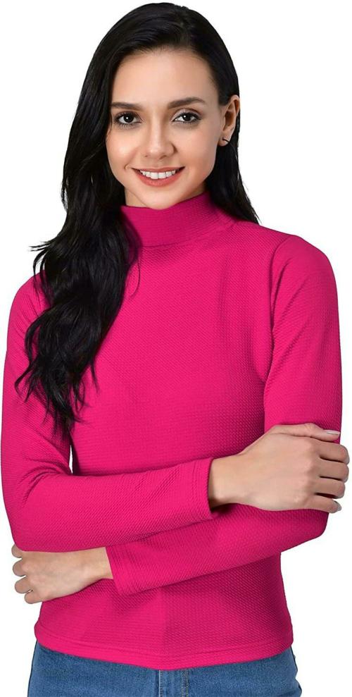 Buy Meijaata Women Pink Solid Polyester Casual Regular Top Online at Best Prices in India - JioMart.