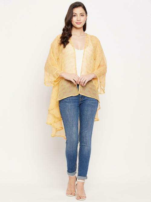 Buy Fashfun Women Yellow Solid Single Shrugs & Boleros Online at Best ...