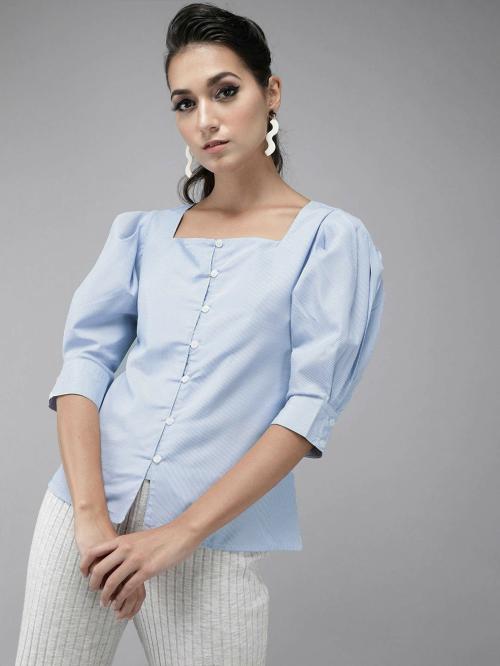 Buy Rare Women Blue Checkered Top Online at Best Prices in India - JioMart.