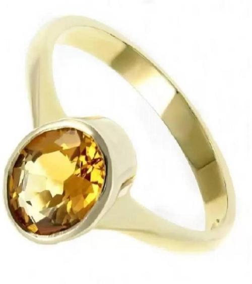 Buy Chopra Gems & Jewellery Brass sapphire Pukhraj stone Ring (Women ...